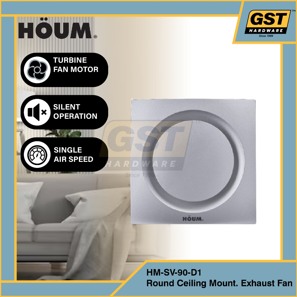 Houm SV90-D1 Round/SV90-D2 Square Ceiling Mounted Ventilation Fan ...