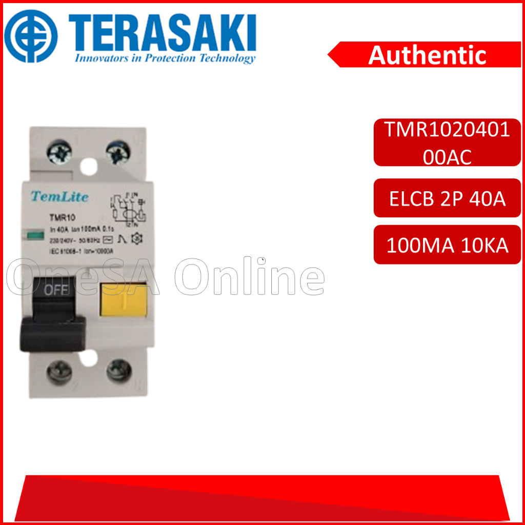 TERASAKI ELCB 2P 40A 100MA 10KA(TERA-TMR102040100AC) | Shopee Malaysia