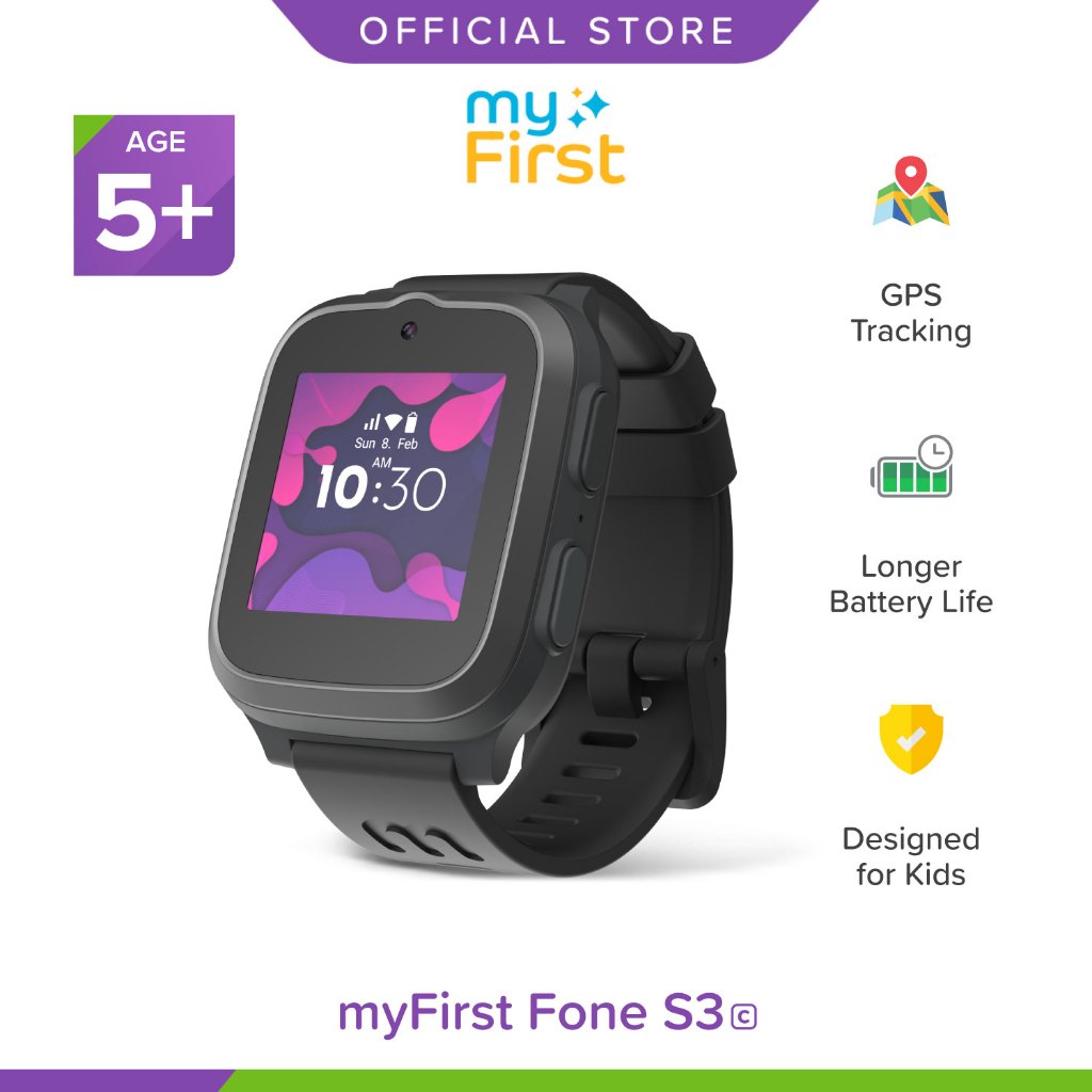 myFirst Fone S3c 4G Smartwatch Phone for Kids with Voice & Video Call GPS Tracking Class Mode ...