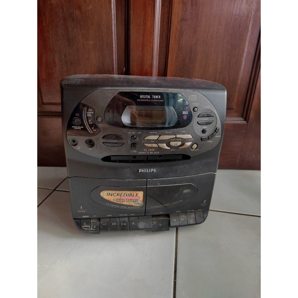 * ROSAK * Philips AZ 2808 Portable Radio CD Kaset Mini System | Shopee ...