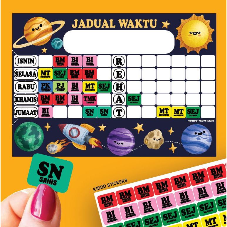 A3 size sticker for timetable(sticker untuk jadual bersize A3) sk/sjkc ...