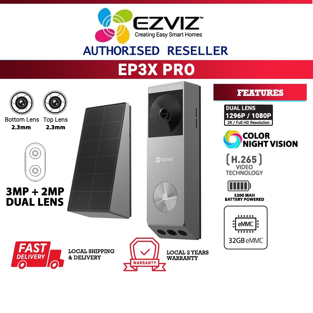 NEW EZVIZ EP3x Pro 2K 3MP Full HD 1080P Two Way Talk Waterproof Battery ...