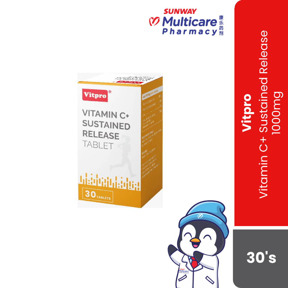 VITPRO VITAMIN C 1000MG SUSTAINED-RELEASE 30’S | Shopee Malaysia
