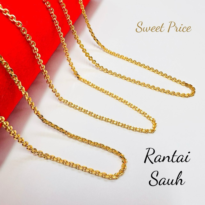 Rantai Leher Sauh 3mm 24K Gold Plated Necklace | Shopee Malaysia