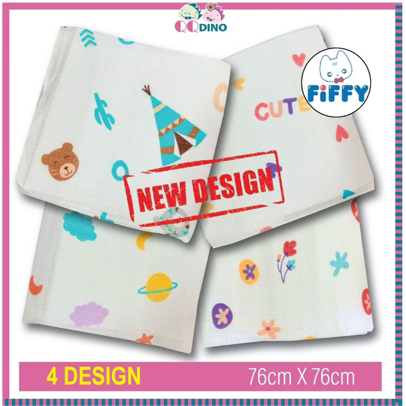 4 in 1 PUREEN / Fiffy / Anakku Baby Napkin Printed Kain Lampin Bayi ...