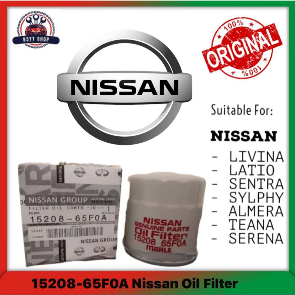 Original Nissan Oil Filter(15208-65F0A) FOR NISSAN LIVINA,LATIO,SENTRA ...