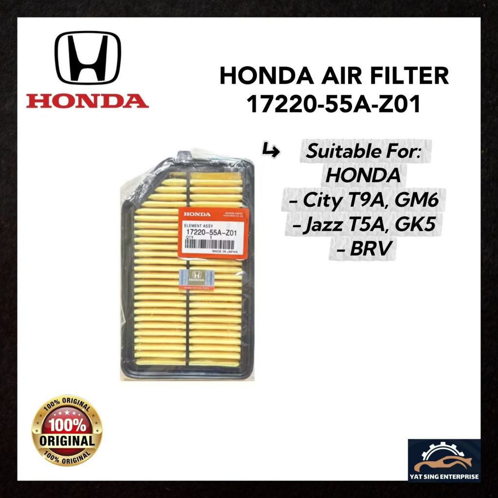 HONDA 17220-55A-Z01 AIR FILTER - HONDA CITY T9A GM6/ JAZZ T5A GK5/ BRV ...