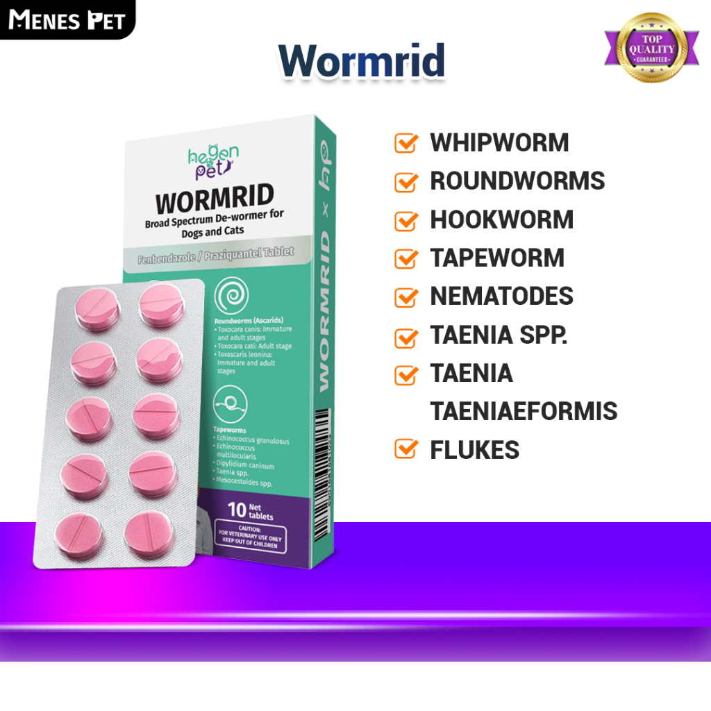 MENES PET Deworming Tablet For Nematocide Deworm Worm Rid Heartworm ...
