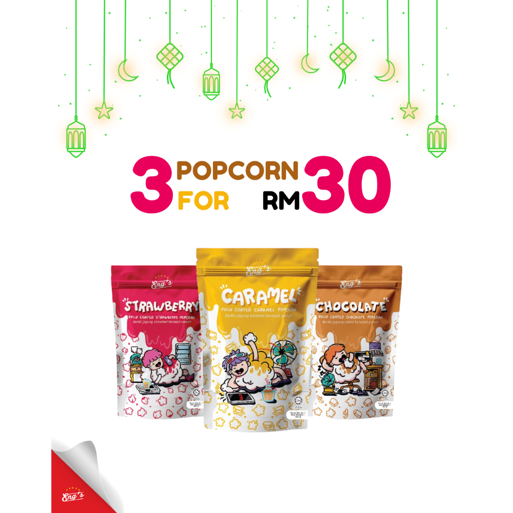 Eng’s Popcorn – Trio Pack (Caramel, Strawberry, Chocolate) | Shopee ...