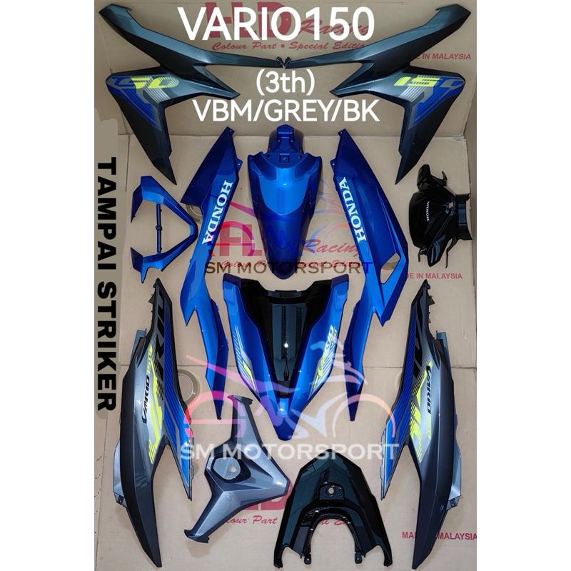 VARIO 150 BODY COVER SET BLUE GREY TAMPAI STRIKER HONDA 100% HLD HIGH ...