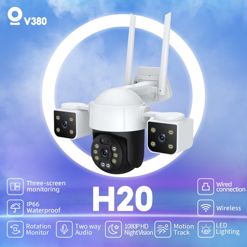 V380 CCTV Dual Lens Dual-screen Wif PTZ Rotation HumanTracking ...