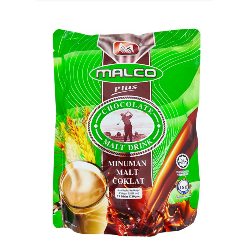 Malco Plus - 3 in 1 Chocolate Malt Drink (15s x 30g) | Shopee Malaysia