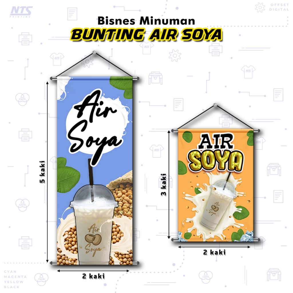 🔥FREE DESIGN🔥 Bunting Air Soya - Material Tebal / Kalis Air / Tahan ...