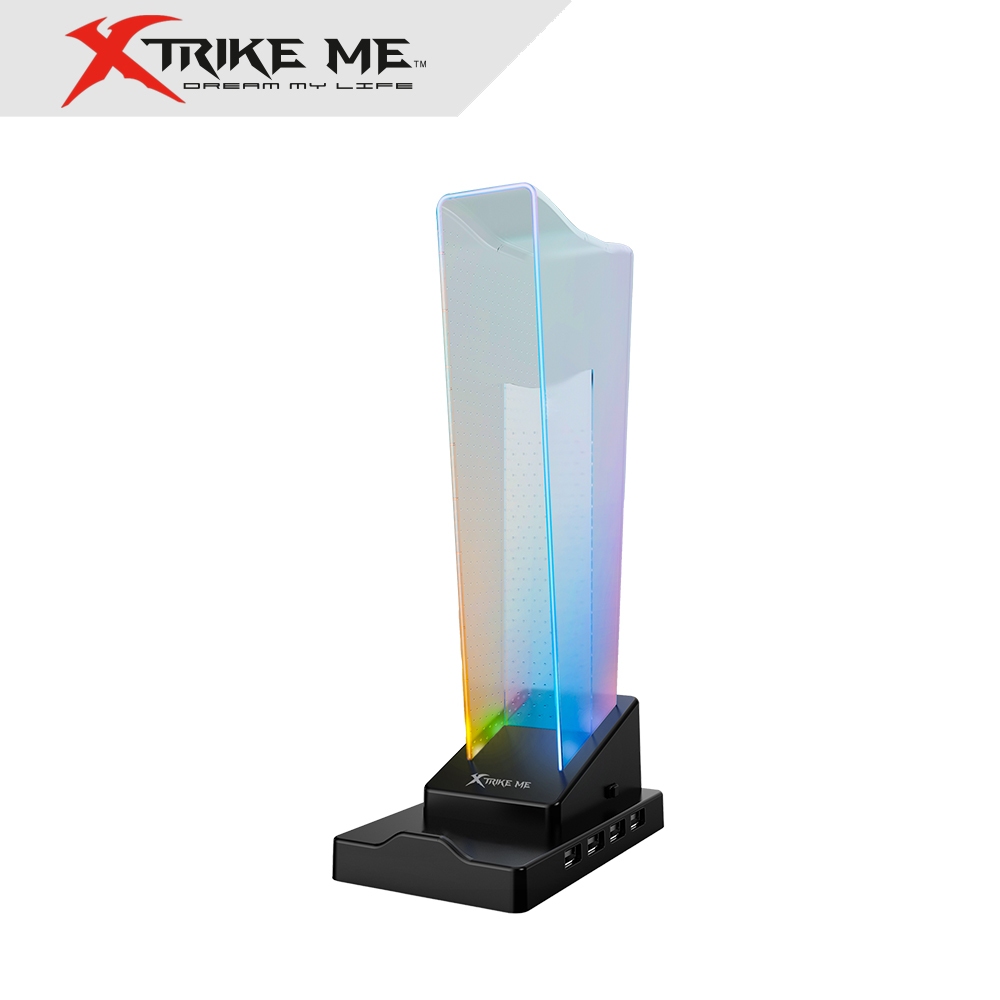 XTRIKE ME HT-09 GAMING HEADSET STAND WITH 4 USB HUB & 7-COLOR LIGHTING ...