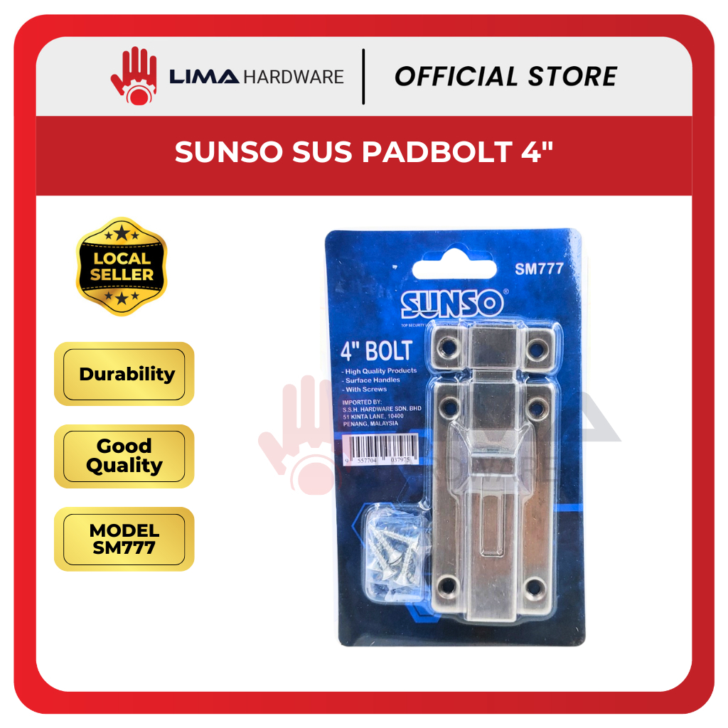 SUNSO SUS PADBOLT 4" (SM777) | Shopee Malaysia