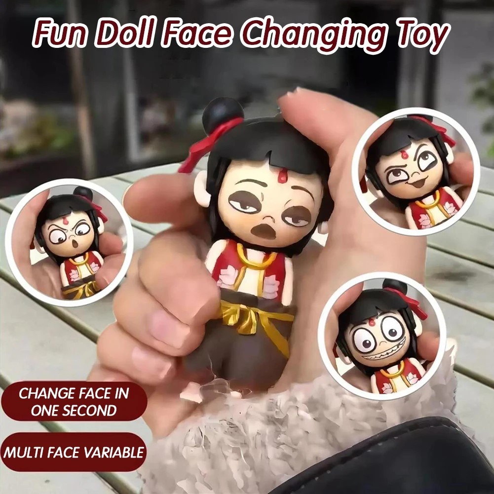 Ne Zha 2 Nezha Head Changing Face Doll Toy Dolls Decorative Trendy Toy ...