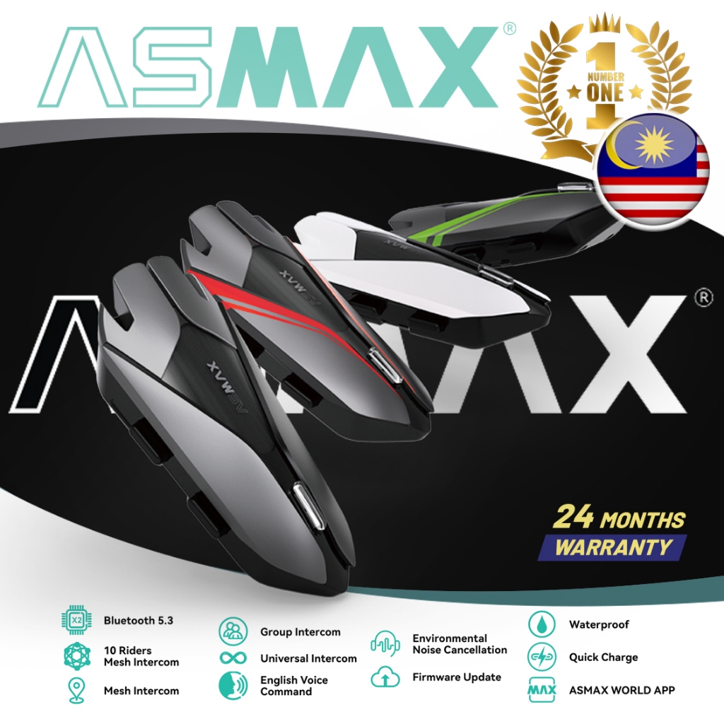 Interkom ASMAX Z1 PLUS Motorcycle Helmet Mesh Intercom 10Rider AI VOICE ...