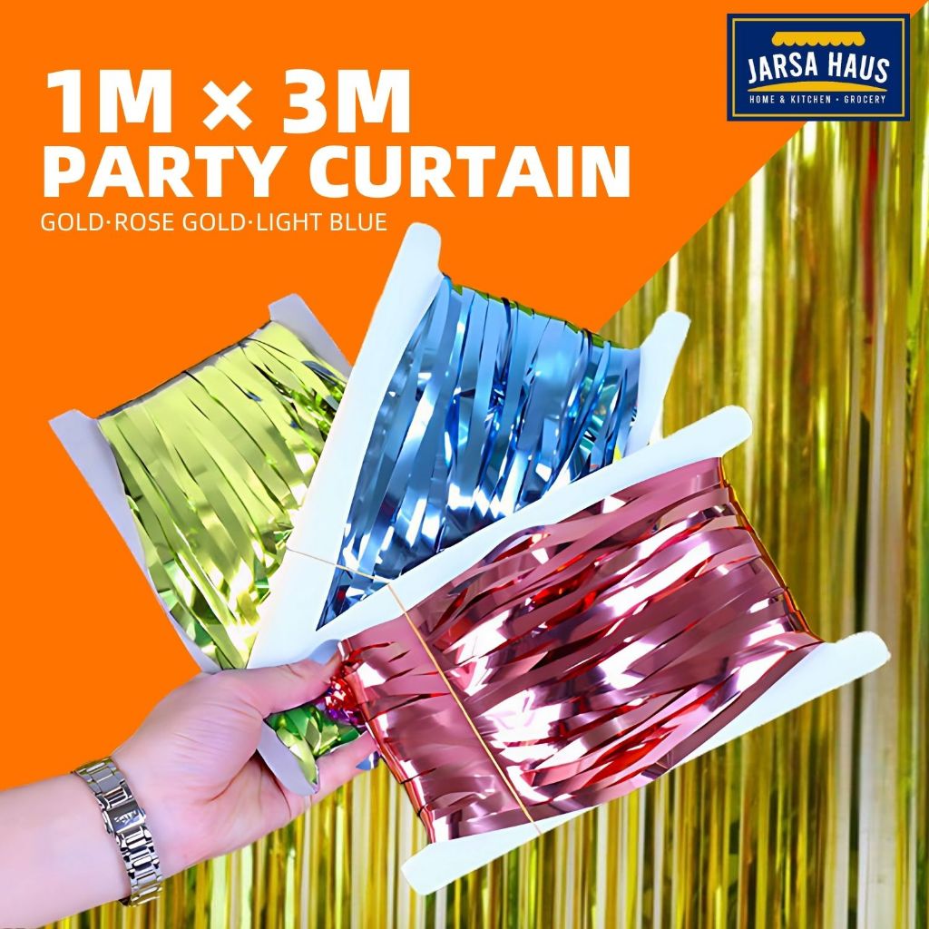 Rain Curtain Party Backdrop 1m x 3m | Shiny Tinsel Fringe Curtain for ...