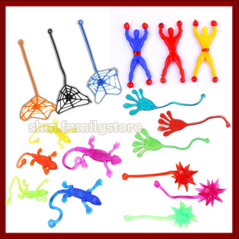 Sticky Spiderman Hand Palm Lizard Stretchy Kids Elastic Climbing Toys ...