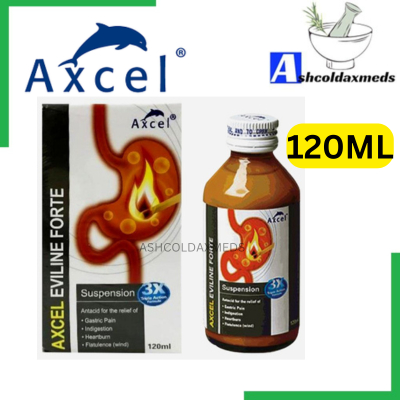 Axcel Eviline Forte Suspension 120ml (Reduce Acidity in Stomach) EXP06 ...
