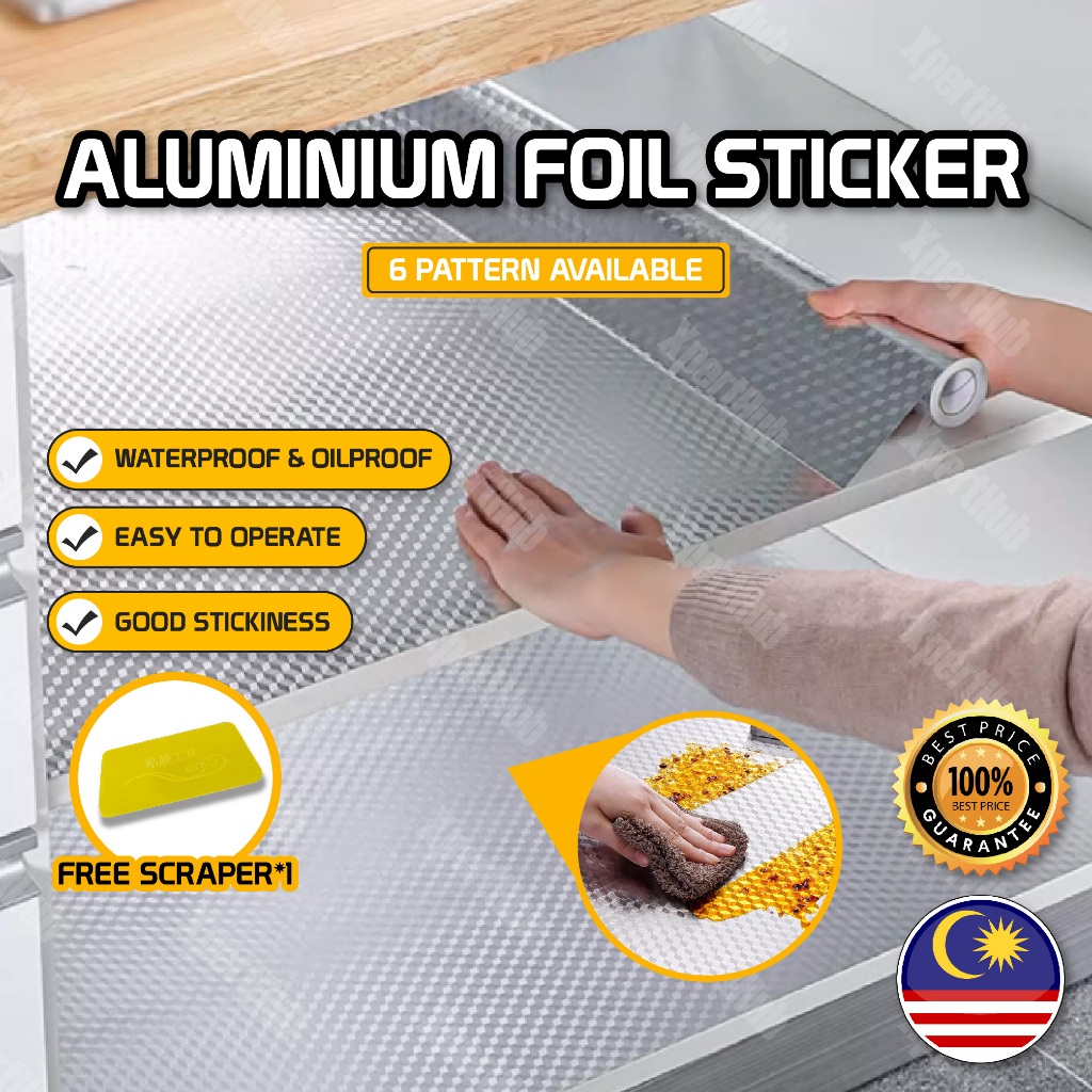 XpertHub 10M Aluminium Foil Kitchen Oilproof Wallpaper Waterproof ...