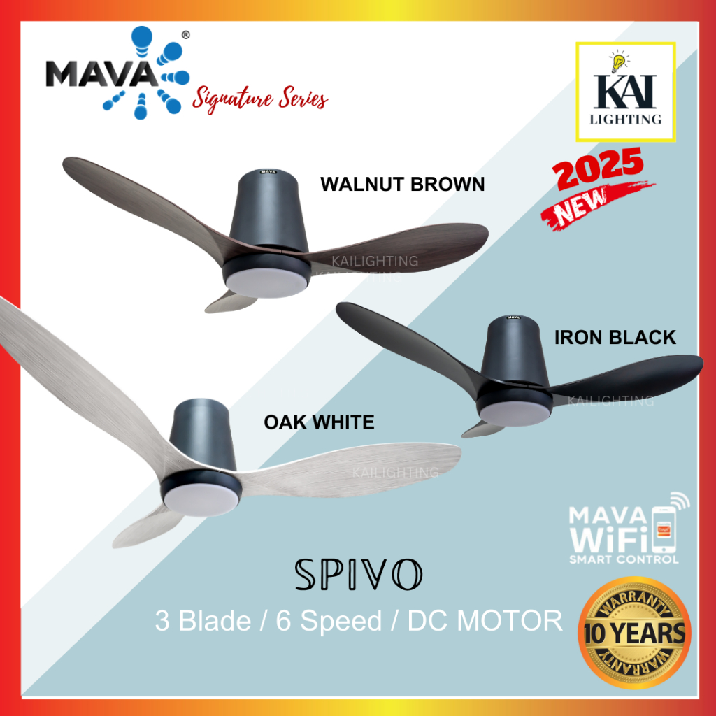 MAVA Spivo 3 Blades Inverter Brushless DC Motor Smart Control Ceiling Fan / Kipas Siling 风扇吊扇 ...