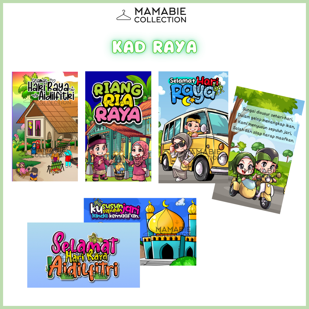 Kad Raya Comel Hari Raya Aidilfitri Card Ramadan Tag Thank You Business ...