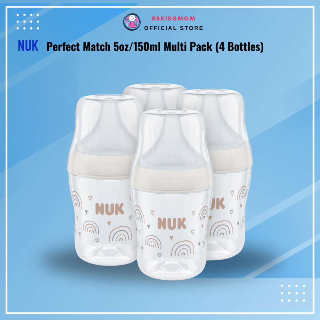NUK Perfect Match Baby Bottles Set 0m+With Temperature Control Anti ...