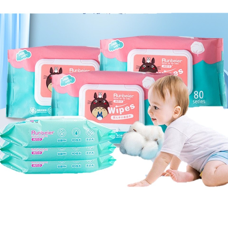 80PCS BABY WET TISSUE NON ALCOHOL BABY WIPES ANTI BACTERIAL ALCOHOL ...