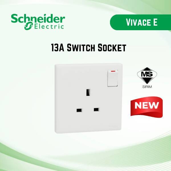 Schneider Electric Vivace E 13A 1G Switch Socket (White) | Shopee Malaysia