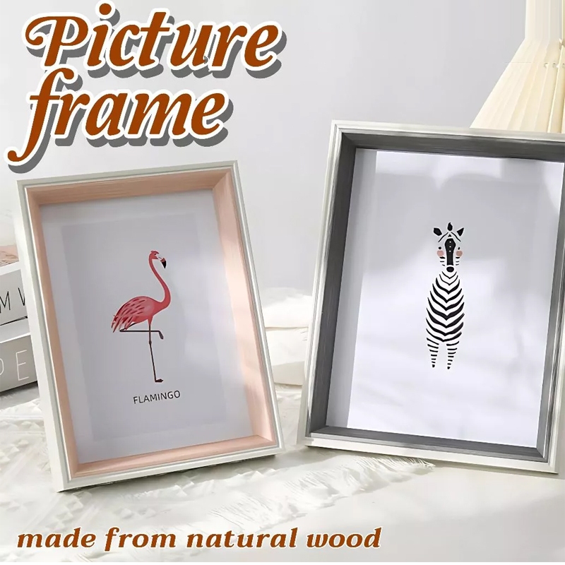 Wooden Photo Frame (A4, 4*6/5*7/6*8/8*10 inch) Picture Frame With Stand ...