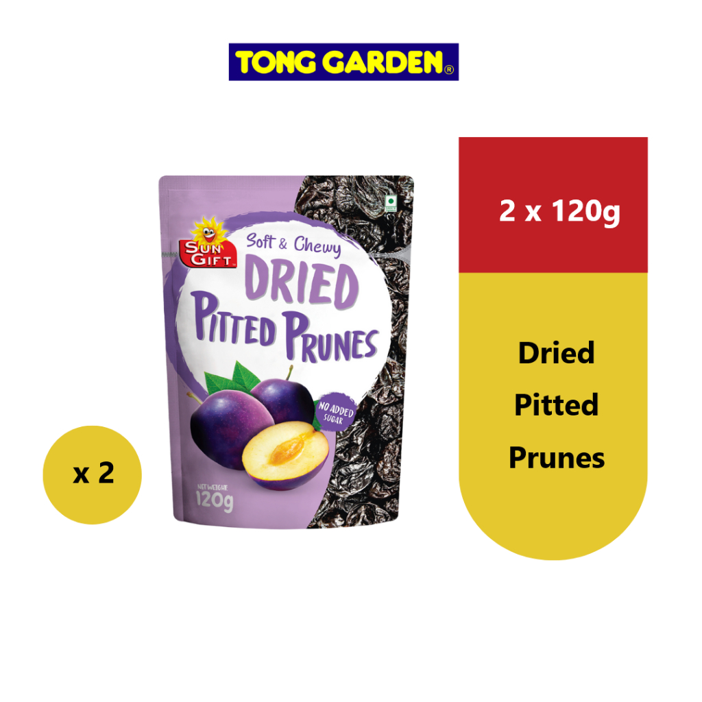 SUNGIFT Dried Pitted Prunes 120g x 2 packets [Best before 1 Sept 2025 ...
