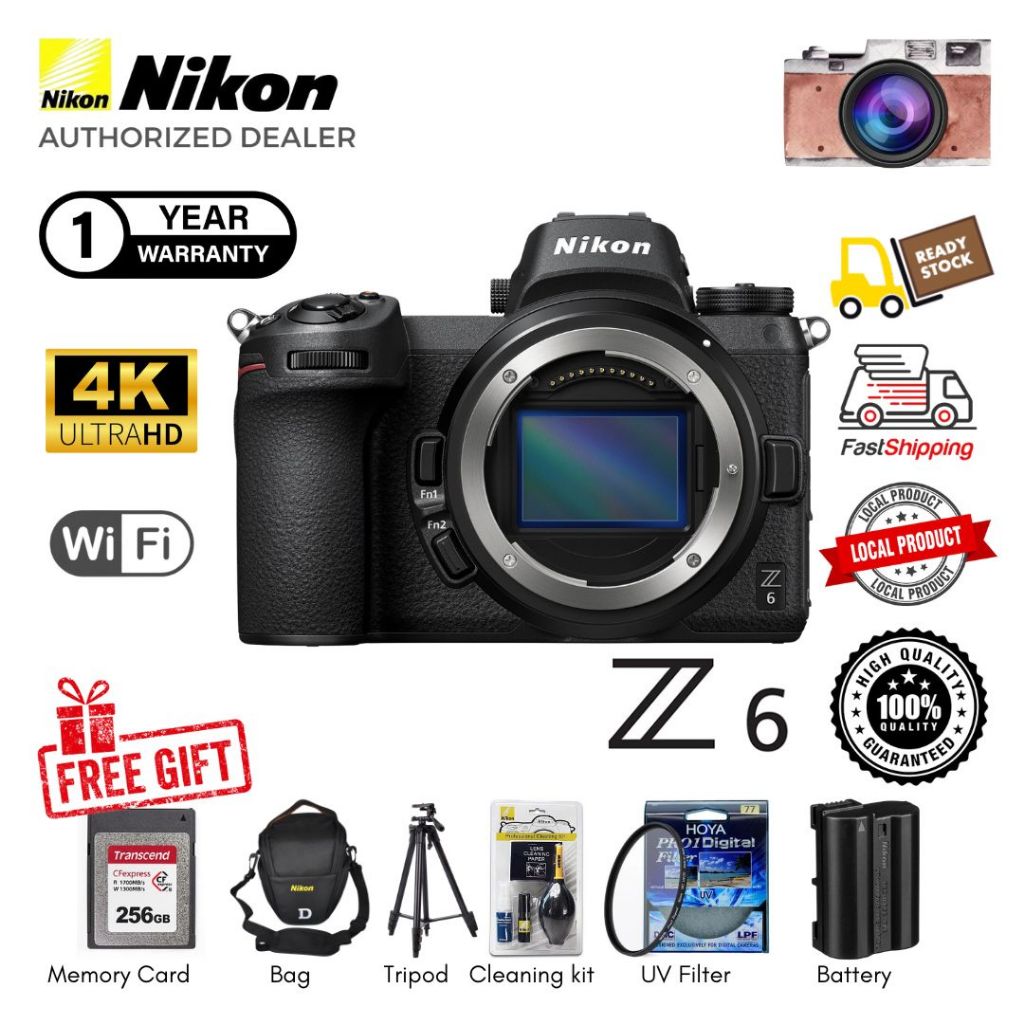 Nikon Z6 Mirrorless Camera 24.5MP FX-Format Full Frame 4K30 ( 1 Year ...