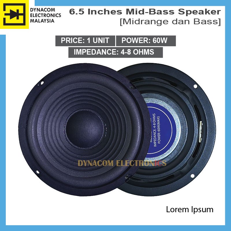 1UNIT 6.5 Inches 4-8 Ohms 60 Watts Hi-Fi Woofer [Woofer Speaker Rumah] | Shopee Malaysia