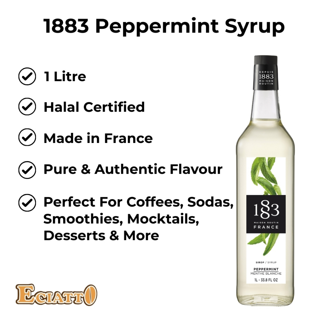 1883 MAISON ROUTIN 1883 Peppermint Syrup Halal For Sparkling Water/Soda ...