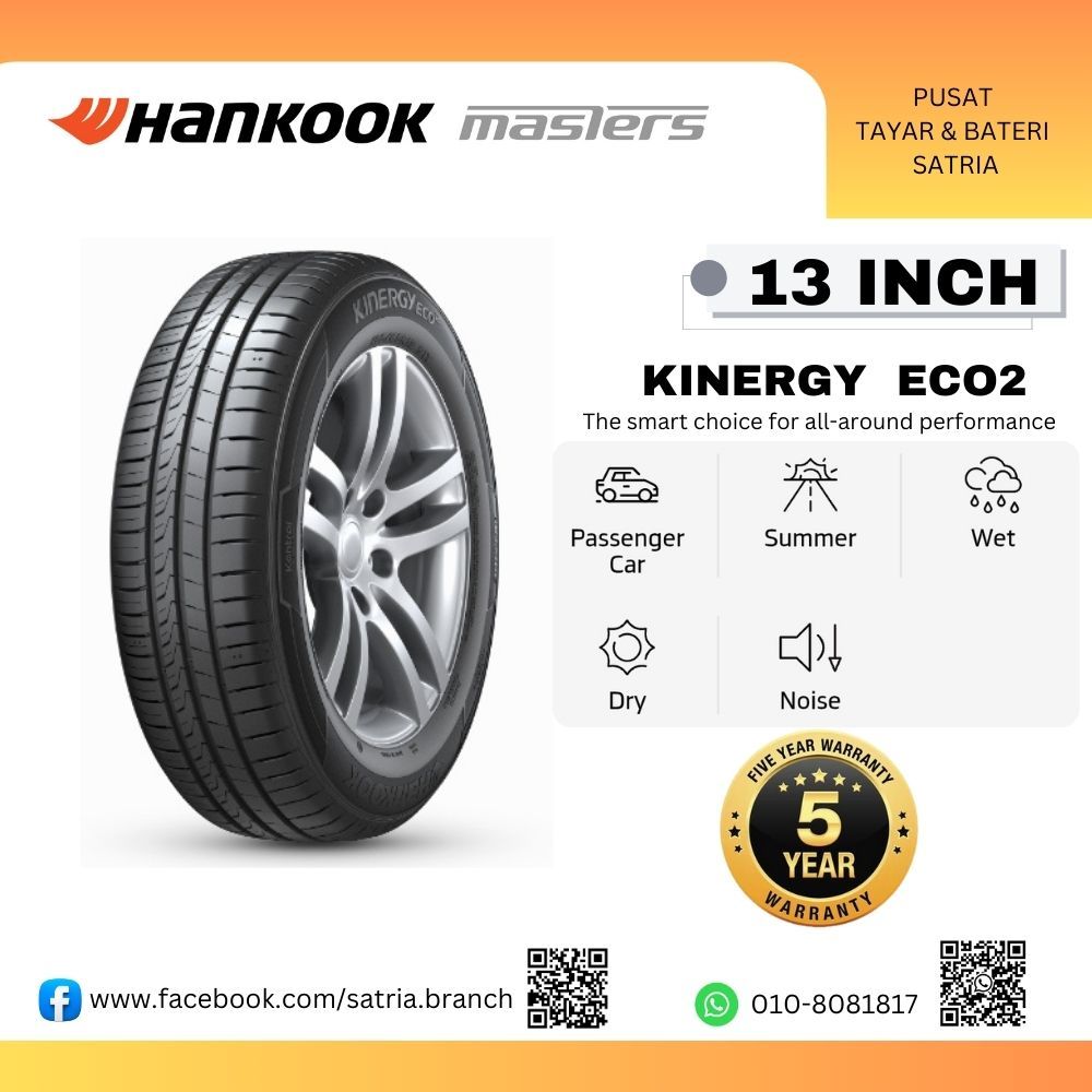 HANKOOK KINERGY ECO2 K435 1656013 1757013 TAYAR VIVA KANCIL KENARI WIRA ...