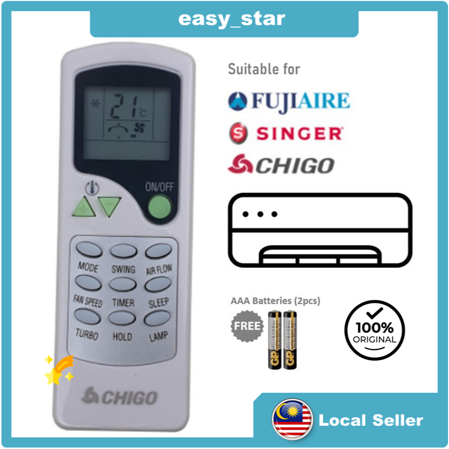 Original Chigo Fujiaire Singer Air Cond Aircond Air Conditioner Remote ...