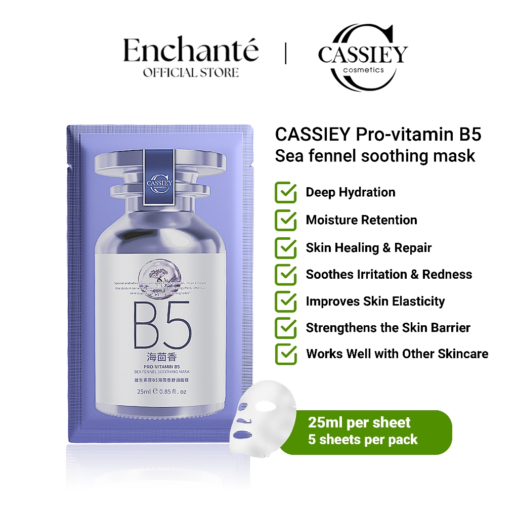 CASSIEY Facial Face Sheet Mask Muka Pro Vitamin B5 Collagen Moisture ...