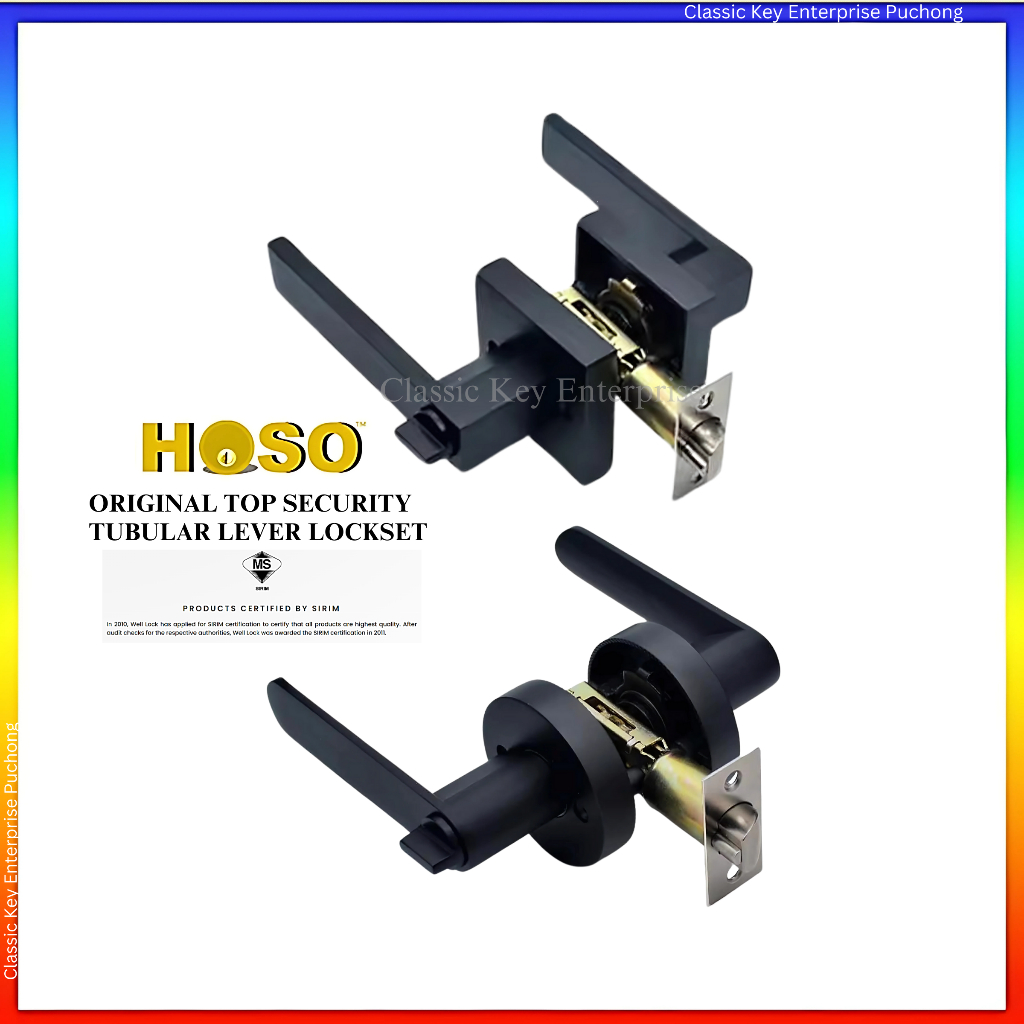 Hoso Door Lock Tombol Pintu Bilik HSTL-7701 HSTL-7501Matt Black ...