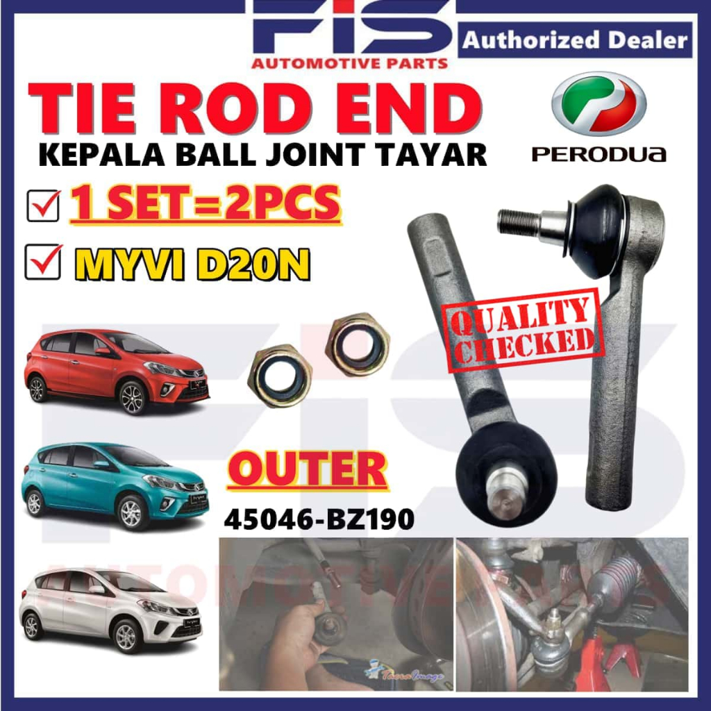 FIS Steering Rack Tie Rod End Outer Perodua Myvi D20N Kepala Ball Joint ...