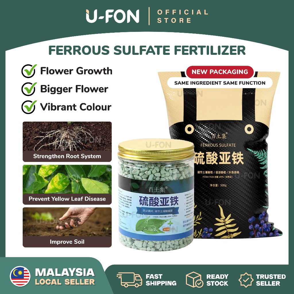 Ferrous Sulfate Fertilizer 500g Adjust Soil PH for Plant / Flowers ...