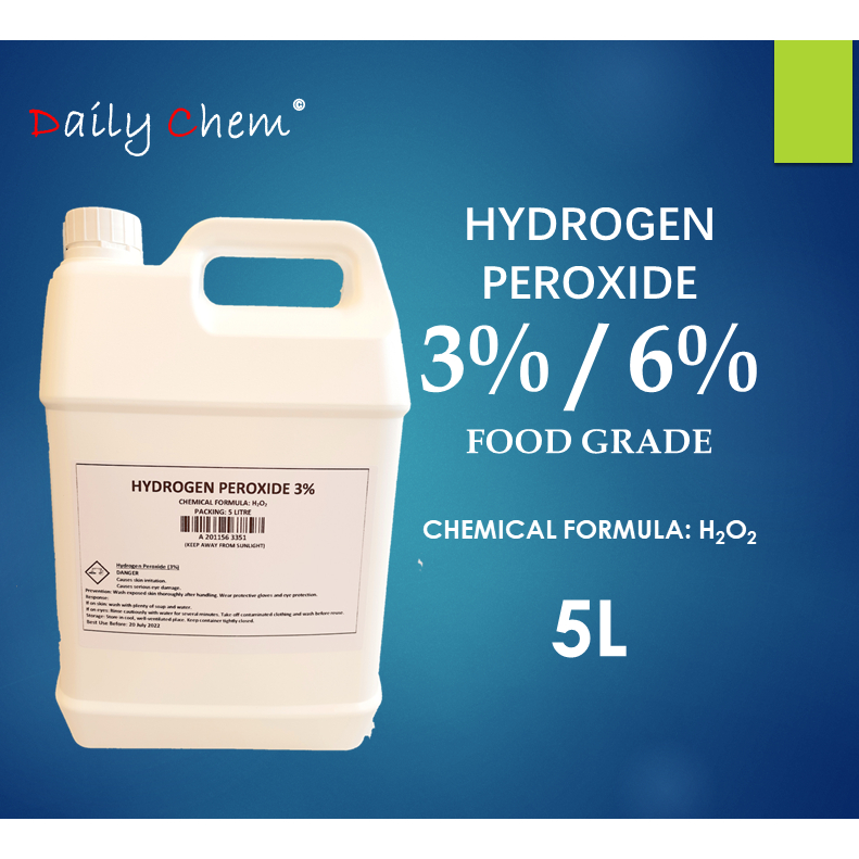 Hydrogen proxide 3% (5L) & Hydrogen proxide 6% (5L) | Shopee Malaysia