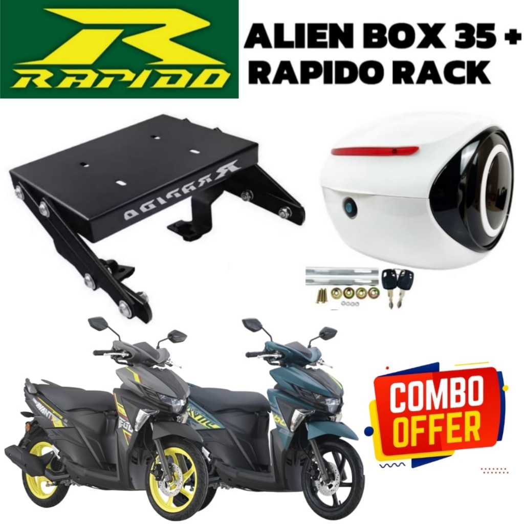 COMBO SET BOX ALIEN 35L YAMAHA EGO AVANTIZ + MONORACK RAPIDO AVANTIZ ...