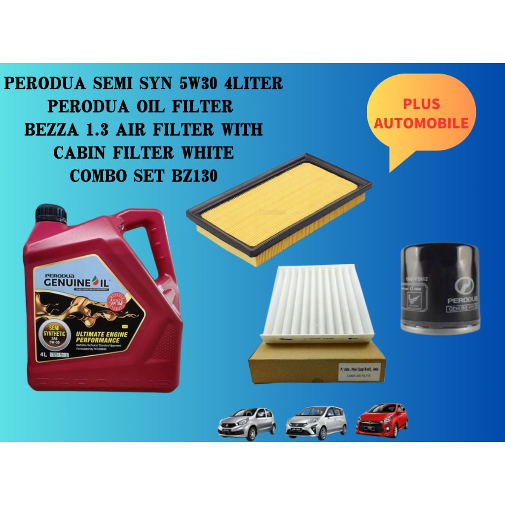PERODUA SEMI SYN 5W30 4LITER PERODUA OIL FILTER BEZZA 1.3 AIR FILTER ...
