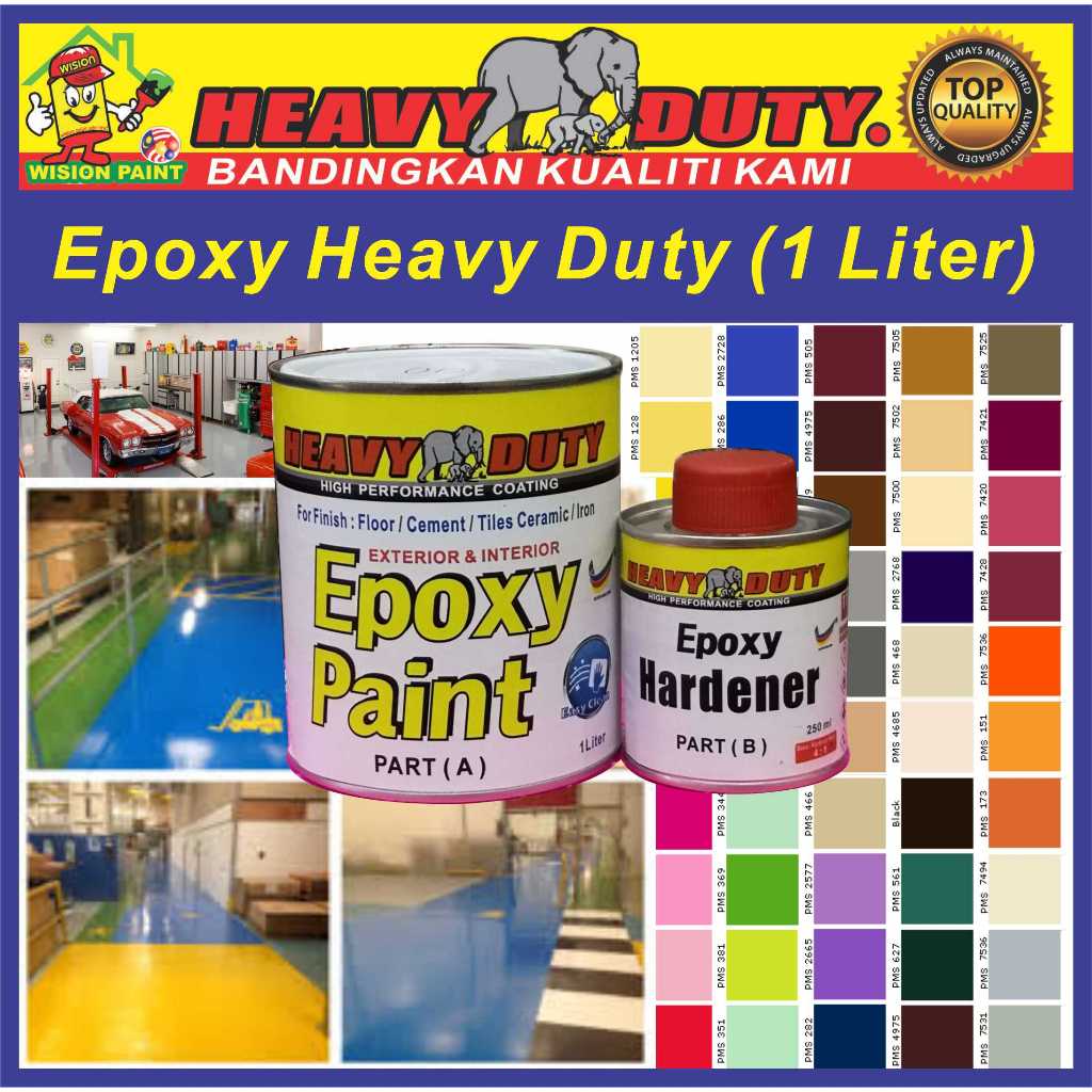 EPOXY PAINT ( HEAVY DUTY BRAND ) 1L ( 1 LITER ) HIGH QUALITY EPOXY ...