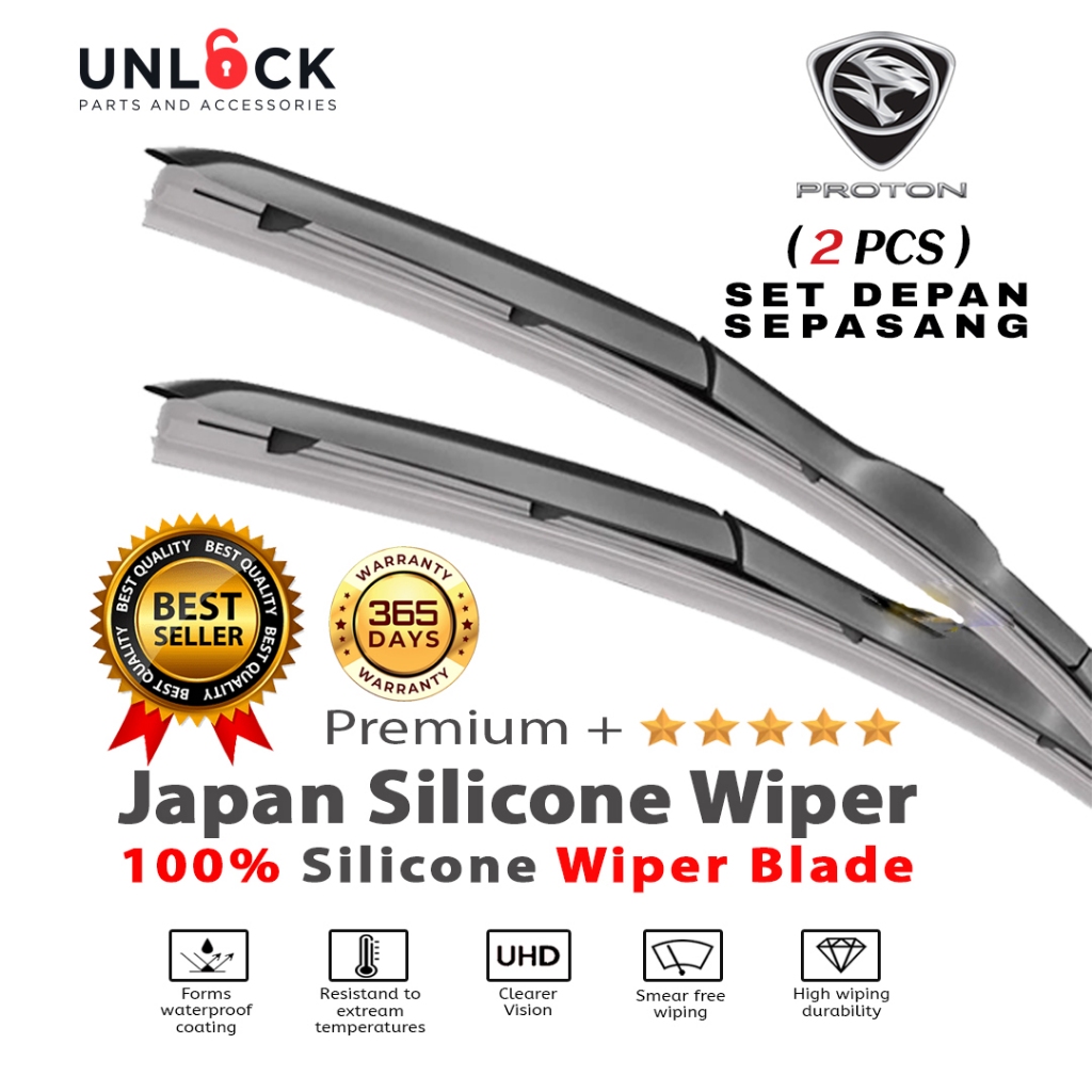 Japan Silicone Mugen Car Wiper Proton Gen2 Persona Waja Saga Wira Aeroback Iswara Satria Neo Gti ...