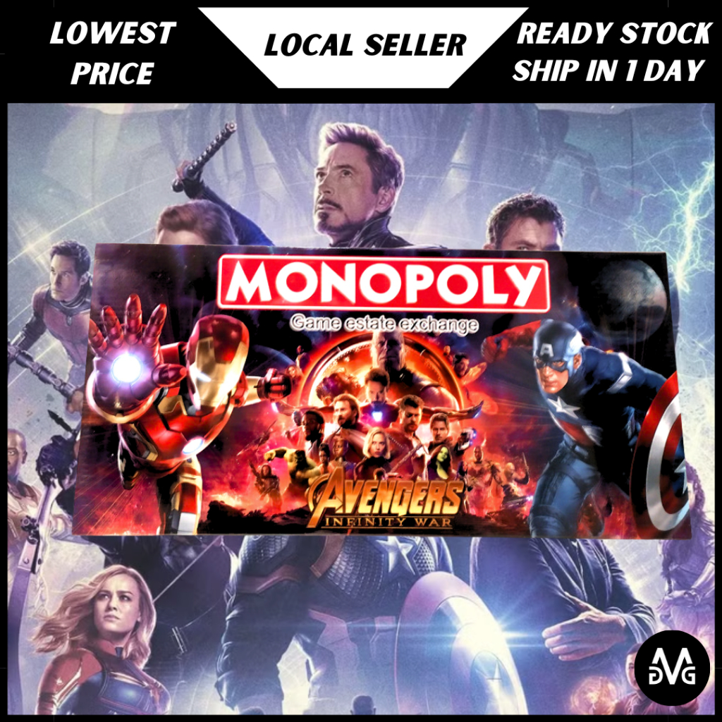 Avengers Monopoly Board Game Edition Marvel Strategy Game for Friends ...