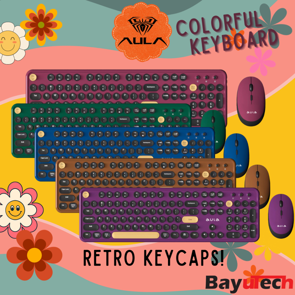 BAYUTECH AULA Bean Pro Wireless Keyboard Mouse Combo Set | Shopee Malaysia