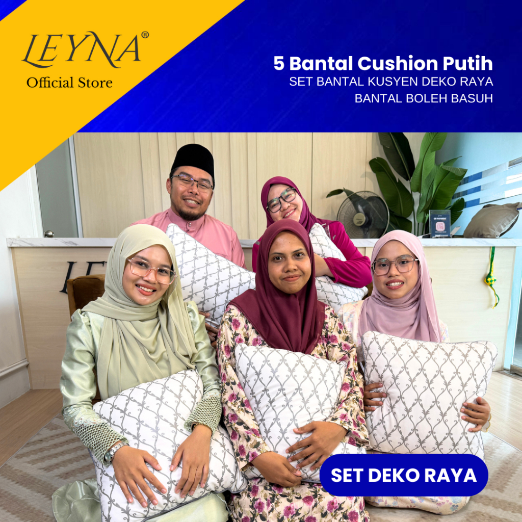 SET DEKO RAYA | BANTAL SOFA LEYNA CUSHION | BANTAL BOLEH DIBASUH ...