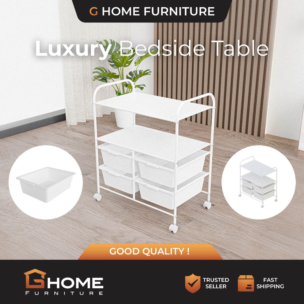 GHOME MULTIPURPOSE RACK TROLLEY CLOTH HANGER 4 TIER METAL PLASTIC ...